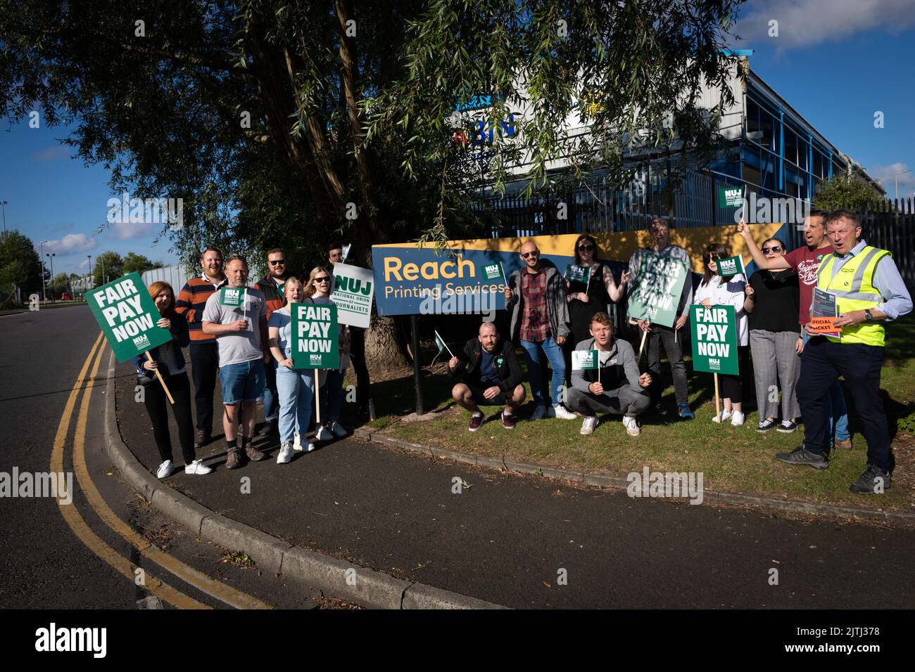 Manchester, UK. 31st Aug, 2022. Journalists gather on the picket line ...