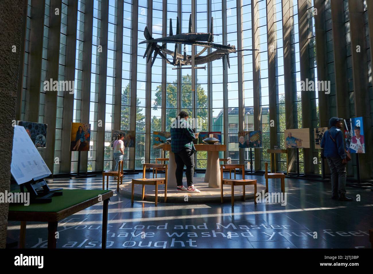 Modern chapel window in Coventry Cathedral, UK Stock Photo - Alamy