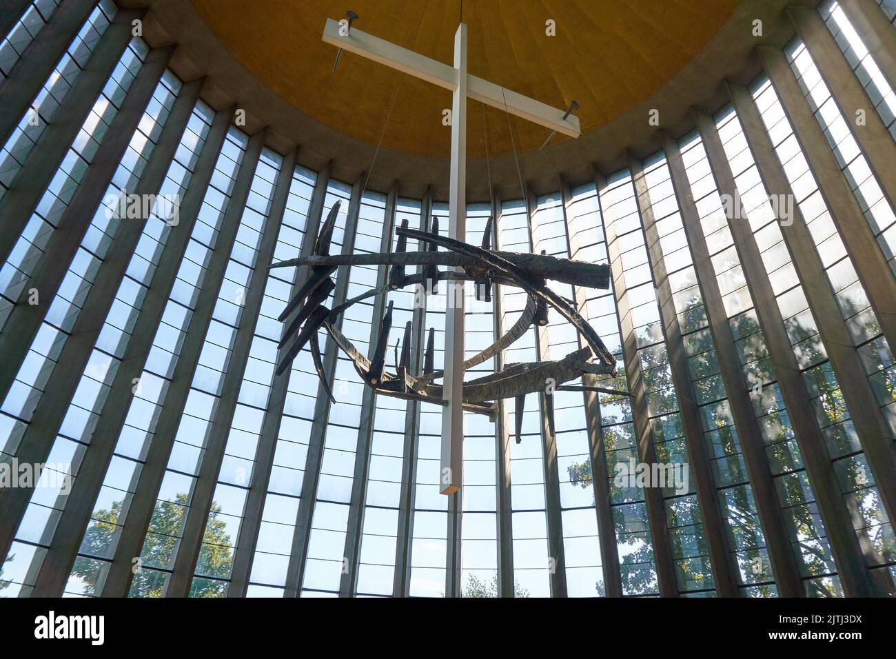 Modern chapel window in Coventry Cathedral, UK Stock Photo - Alamy