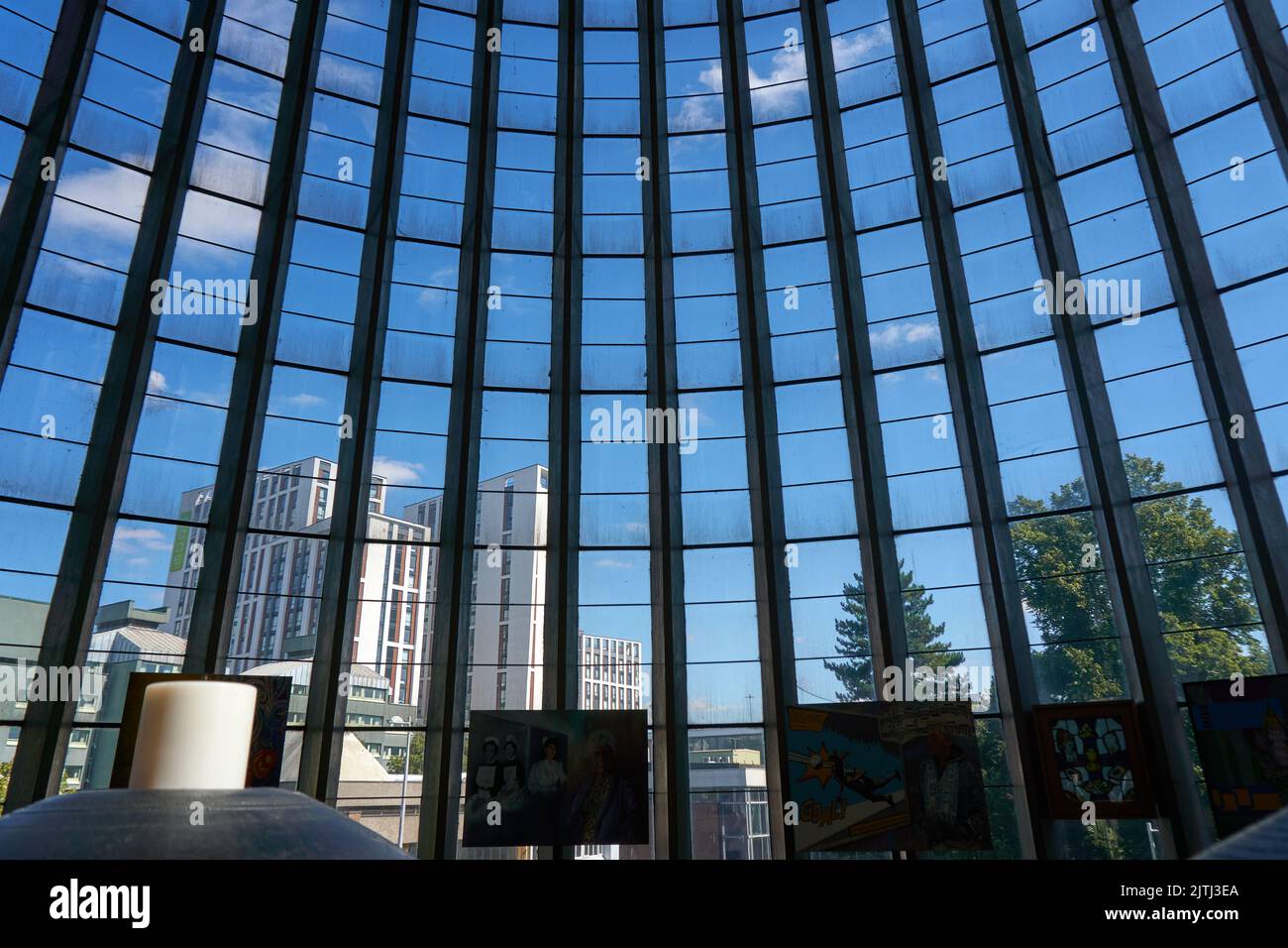 Modern chapel window in Coventry Cathedral, UK Stock Photo - Alamy