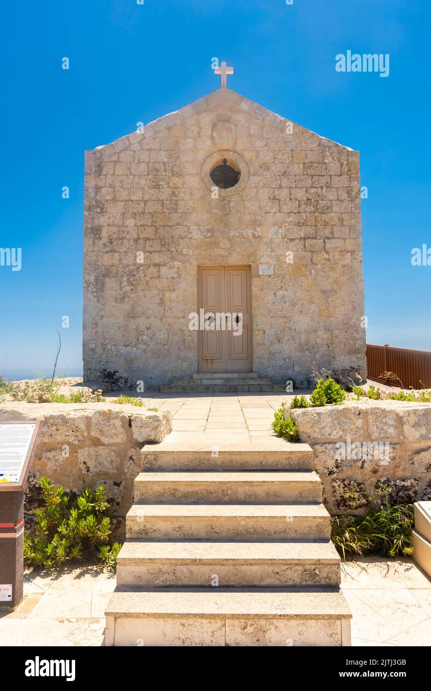 The "Chapel of St. Mary Magdalene" at Malta's Dingli Cliffs Stock Photo ...