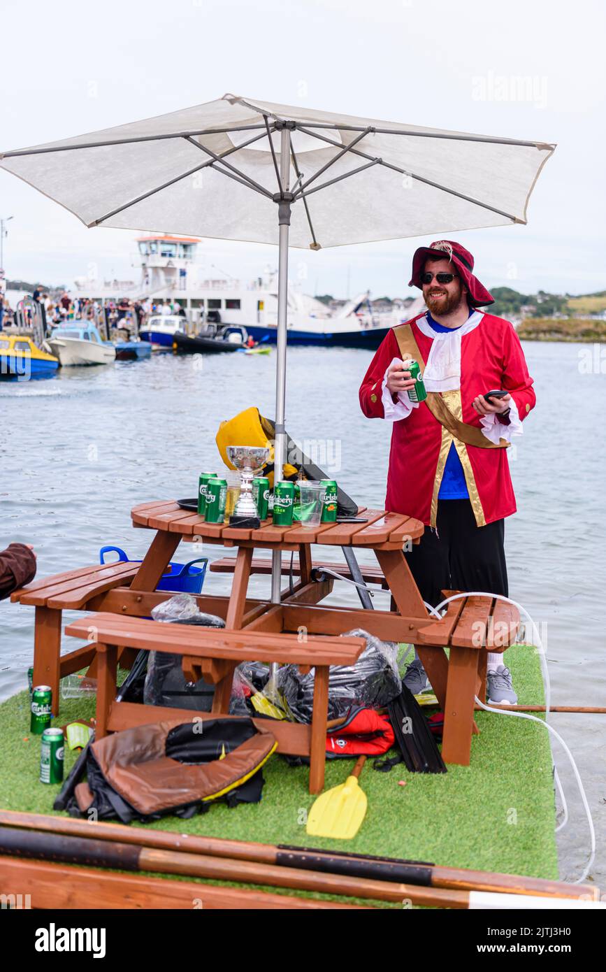 Winner of the Strangford annual raft race: The Lobster Pot raft with ...
