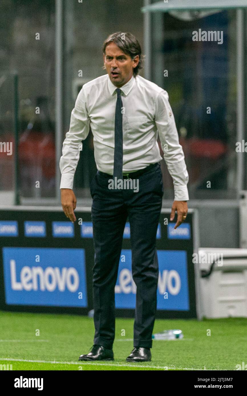 Milan, Italy - august 30 2022 - Inter-Cremonese serie A - inzaghi ...