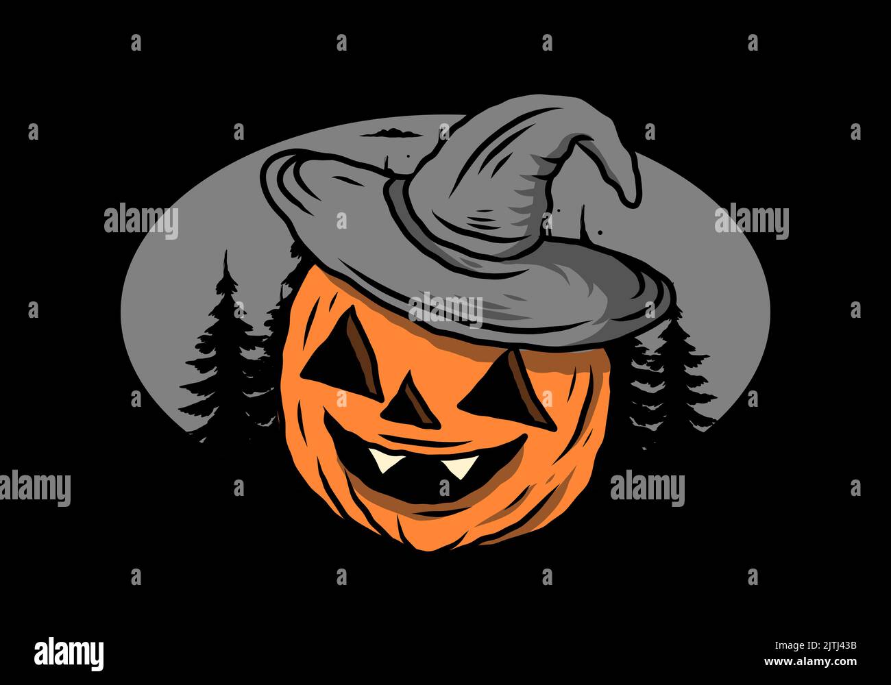 Scary Halloween ghost stuff illustration design Stock Vector Image ...