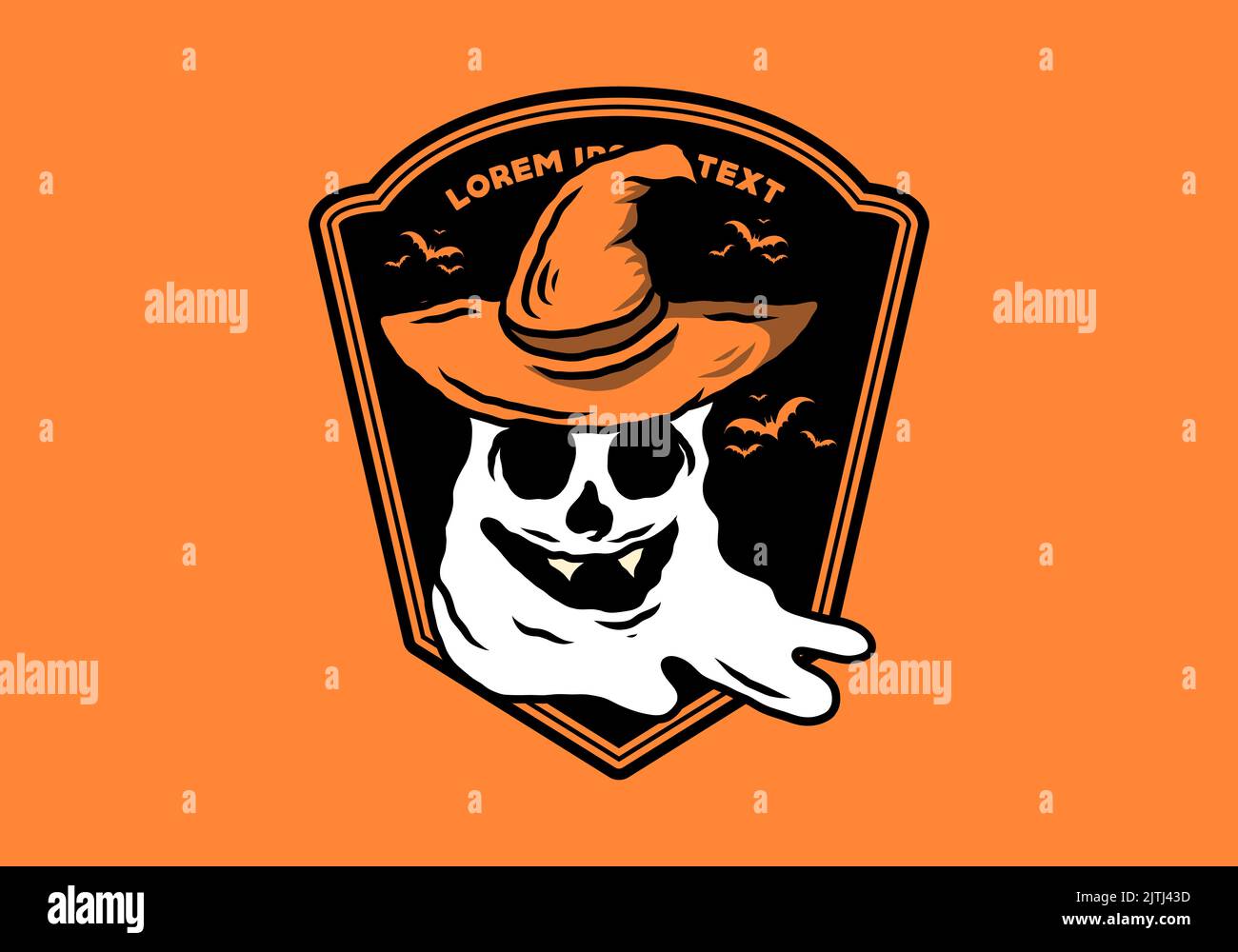 Scary Halloween ghost stuff illustration design Stock Vector Image ...