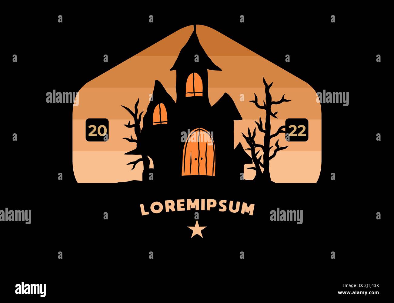 Scary Halloween ghost stuff illustration design Stock Vector Image ...