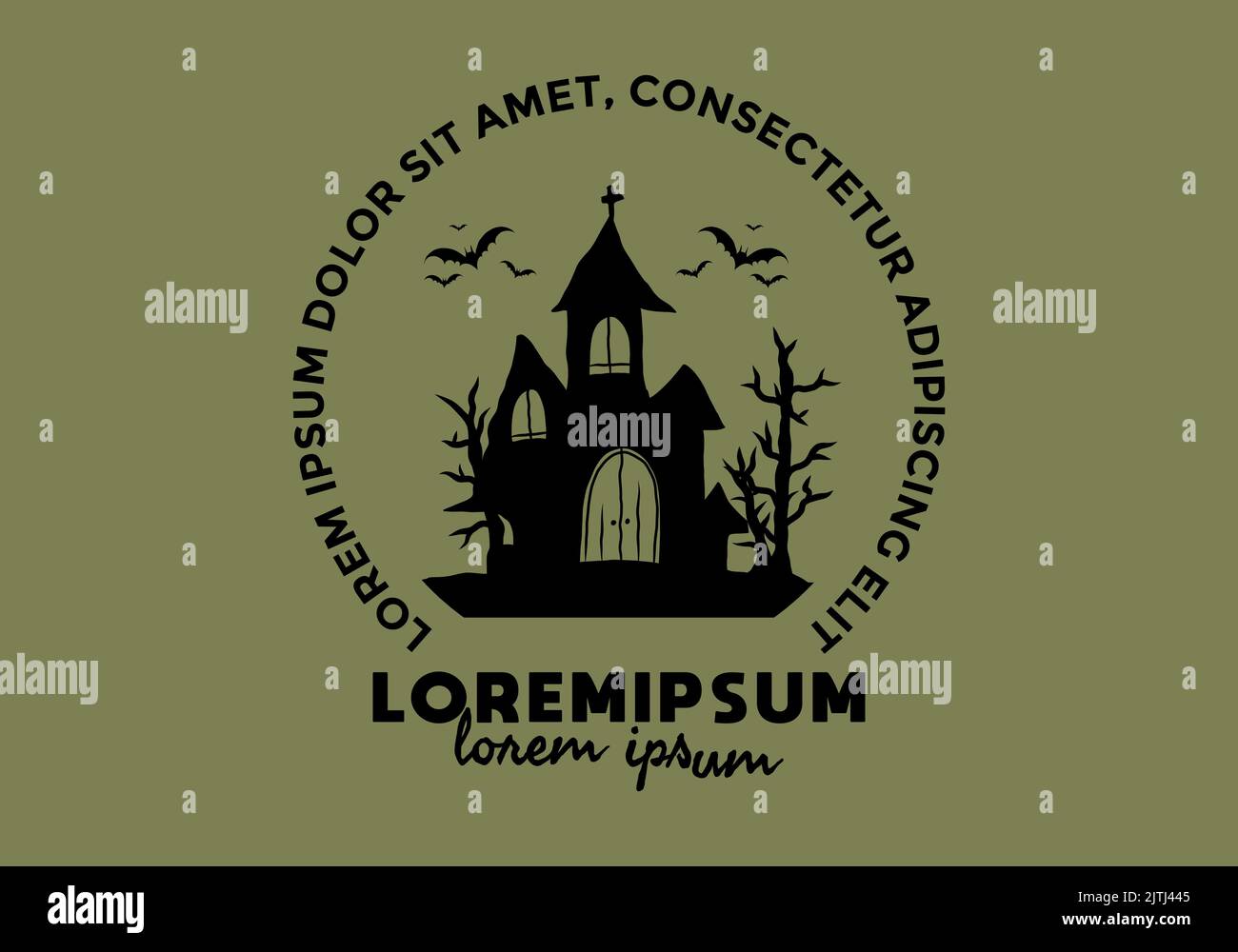 Scary Halloween ghost stuff illustration design Stock Vector Image ...