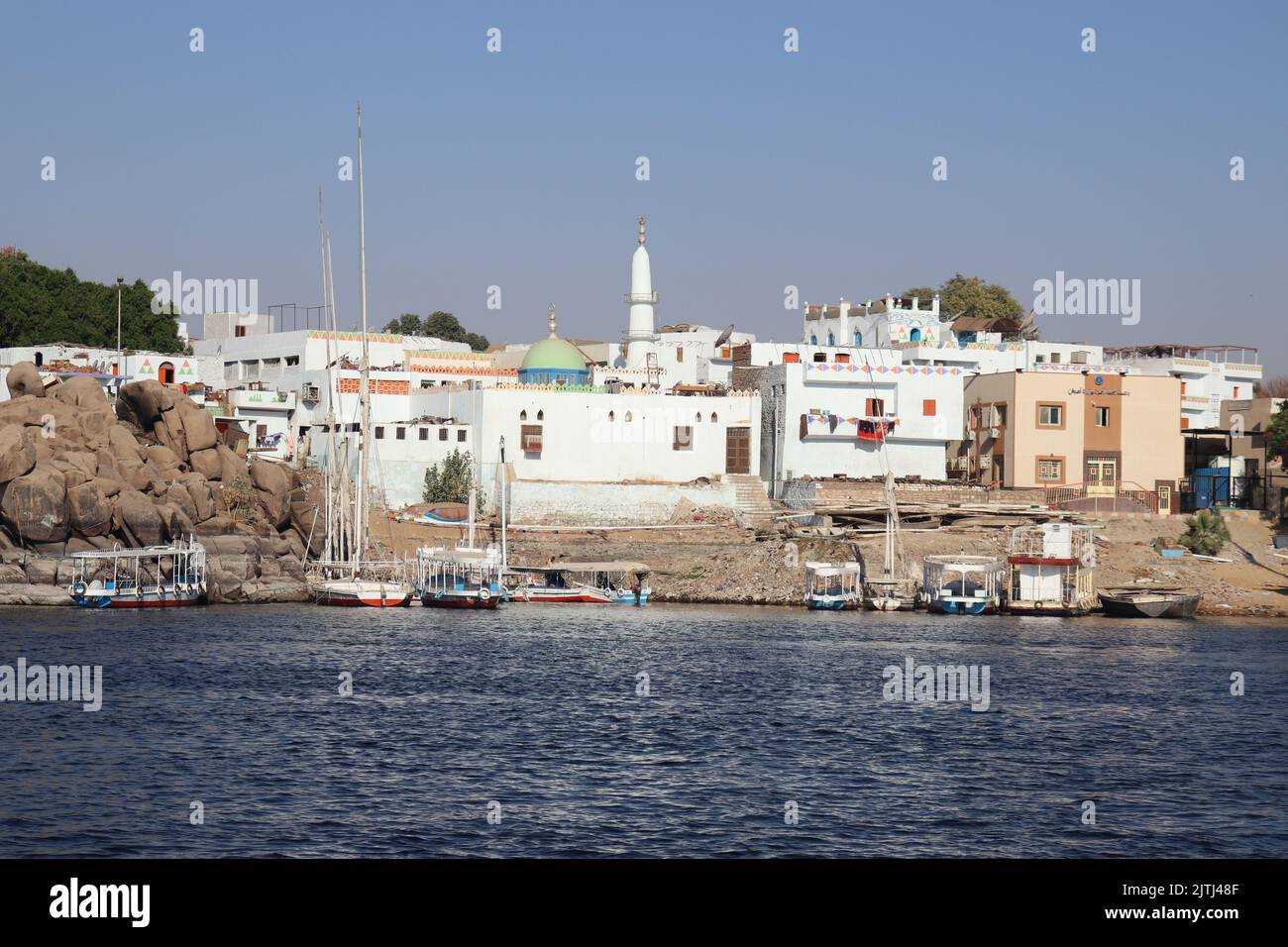 Nubian houses at Elephantine island in Aswan, Egypt Stock Photo - Alamy