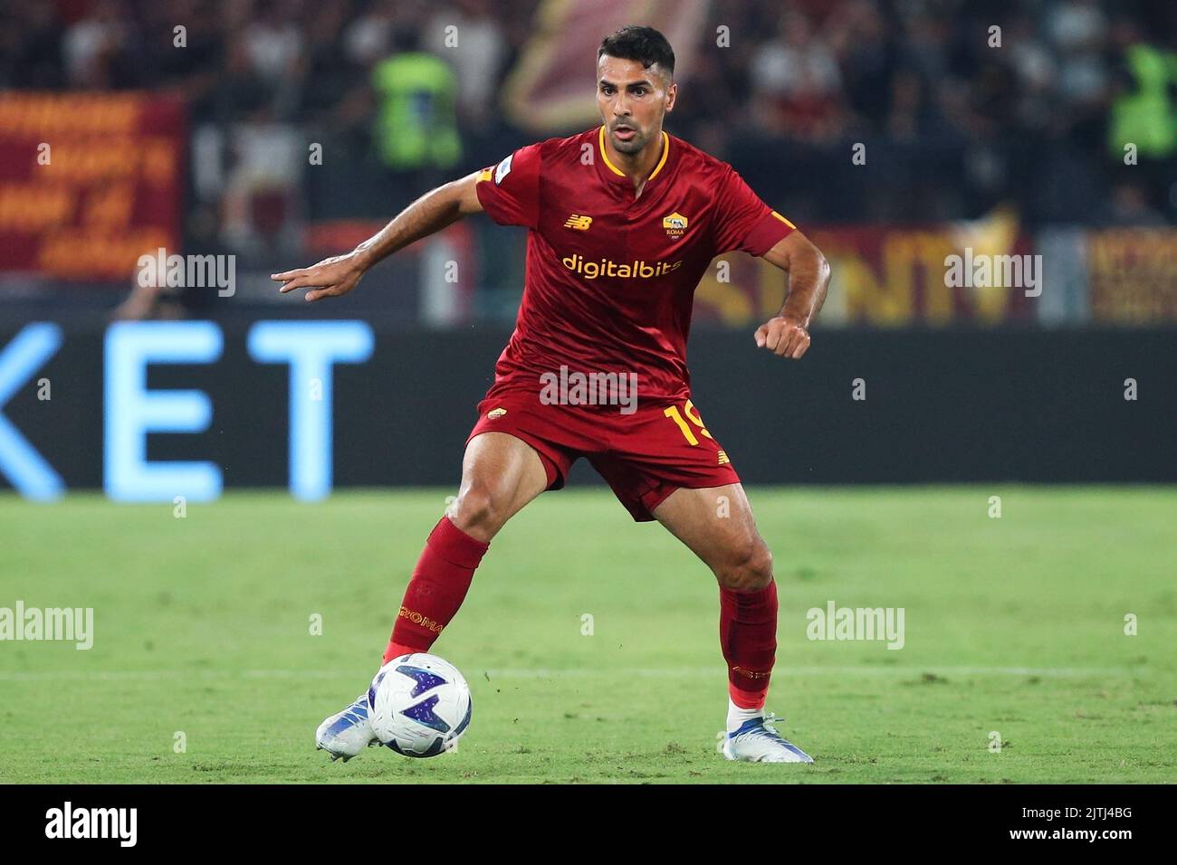 Mehmet Celik of Roma in action during the Italian championship Serie A ...