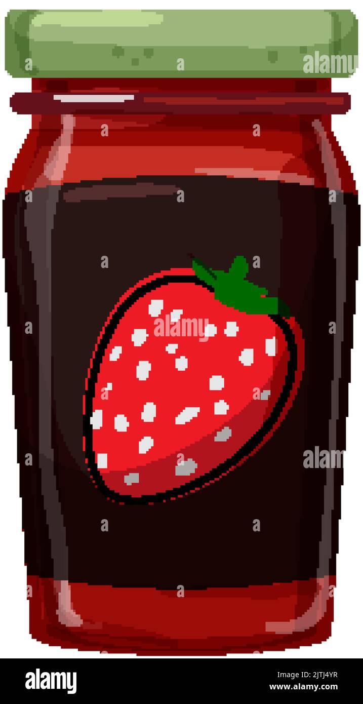 glass jam fruit food cartoon vector illustration Stock Vector Image ...