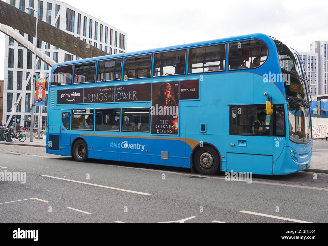 Modern bus on a street in Coventry, UK Stock Photo - Alamy