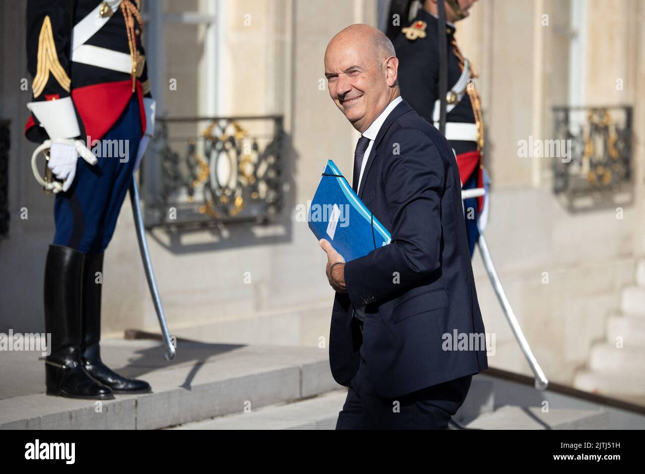 French Digital minister Roland Lescure arrives to attend the weekly ...