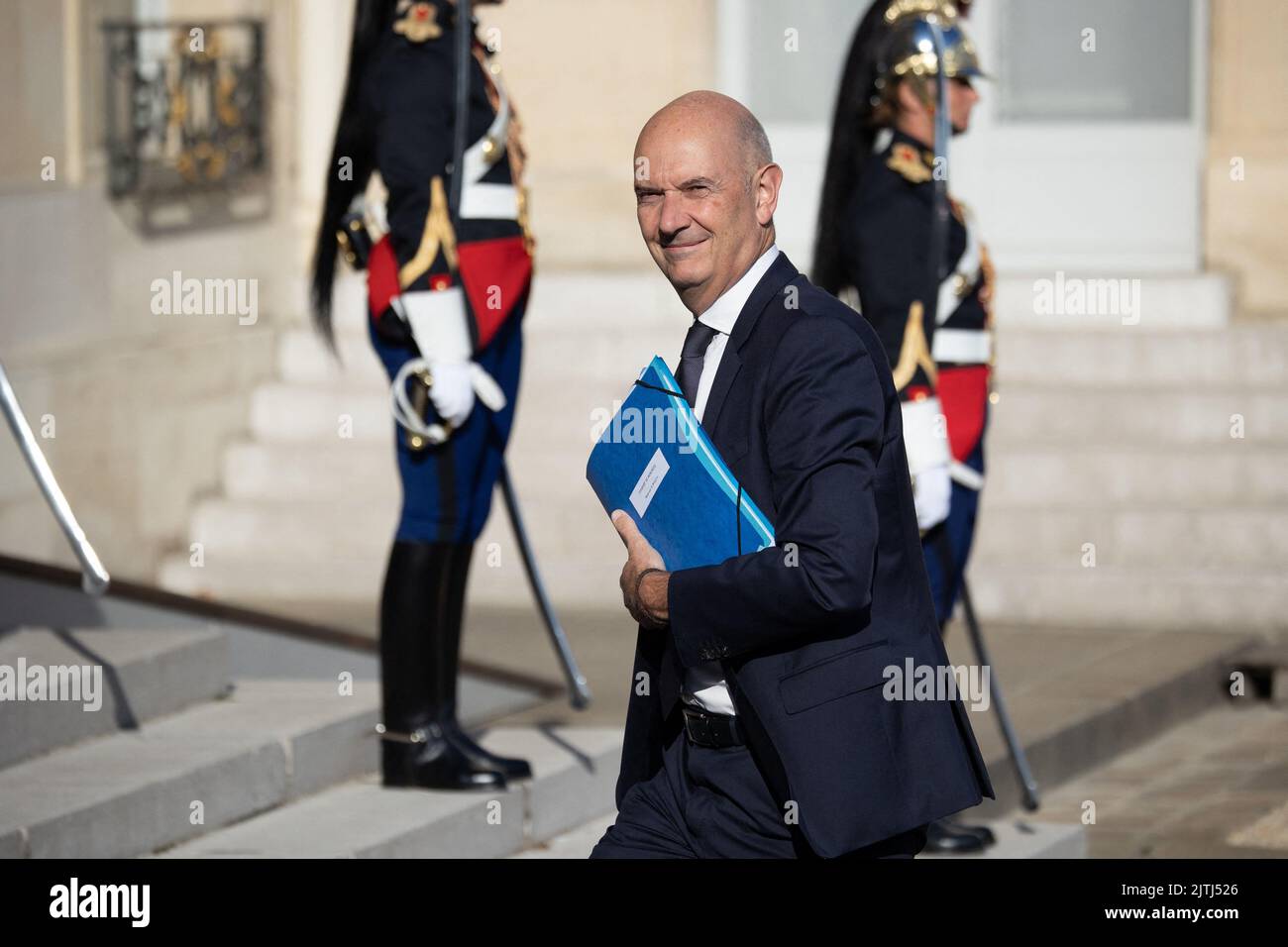 French Digital minister Roland Lescure arrives to attend the weekly ...