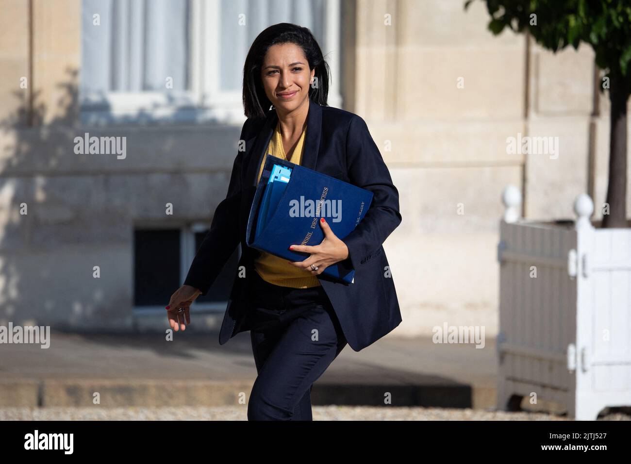 French minister Sarah El Hairy arrives to attend the weekly cabinet ...