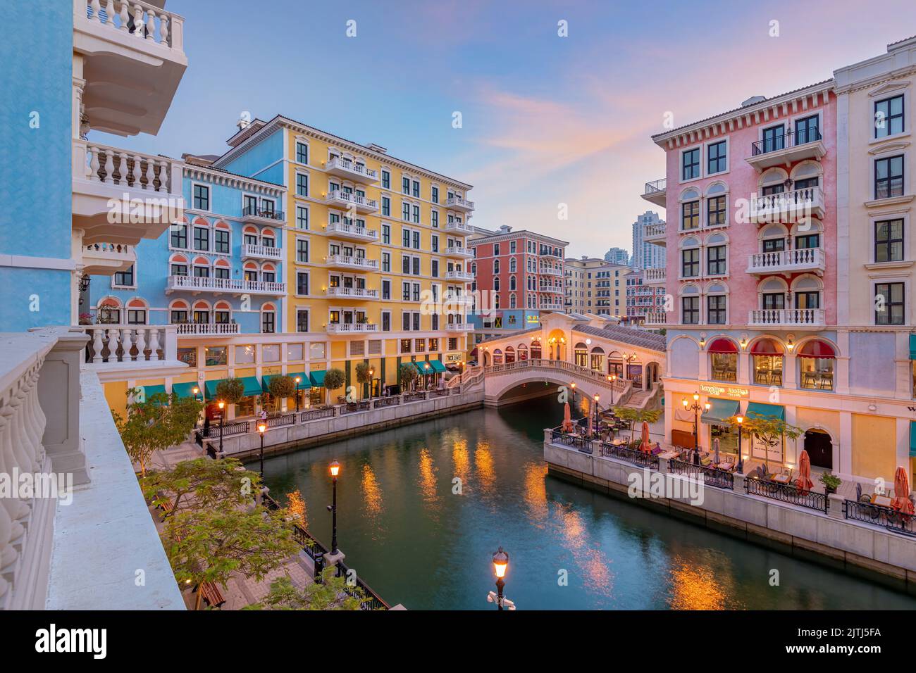 Qanat Quartier is a little Venice in Pearl Qatar Stock Photo - Alamy