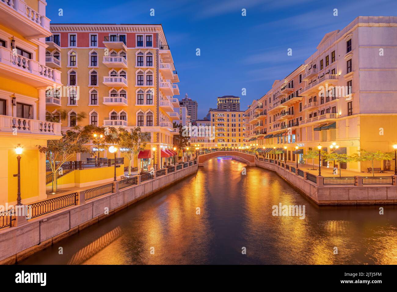 Qanat Quartier is a little Venice in Pearl Qatar Stock Photo - Alamy