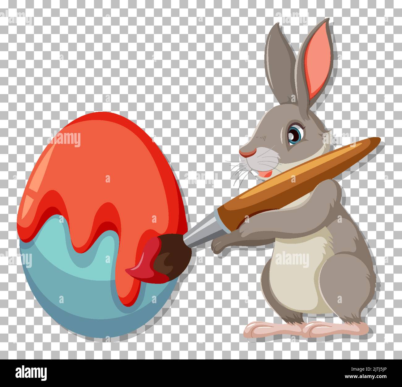 Cute rabbit on grid background illustration Stock Vector Image & Art ...