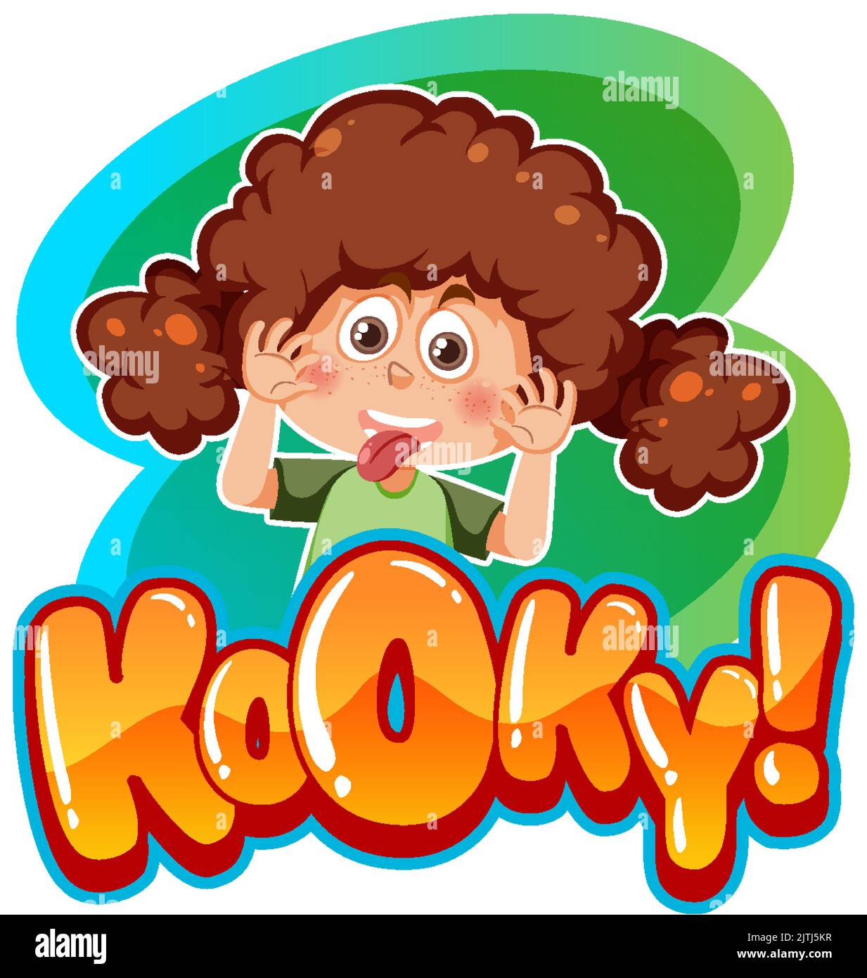 Playful cartoon character with kooky word expression illustration Stock ...
