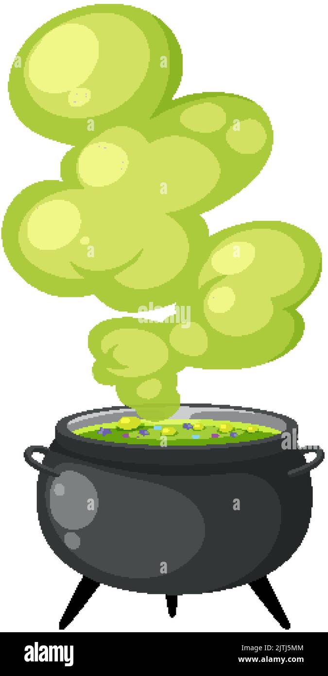Witch magic potion pot on white background illustration Stock Vector ...