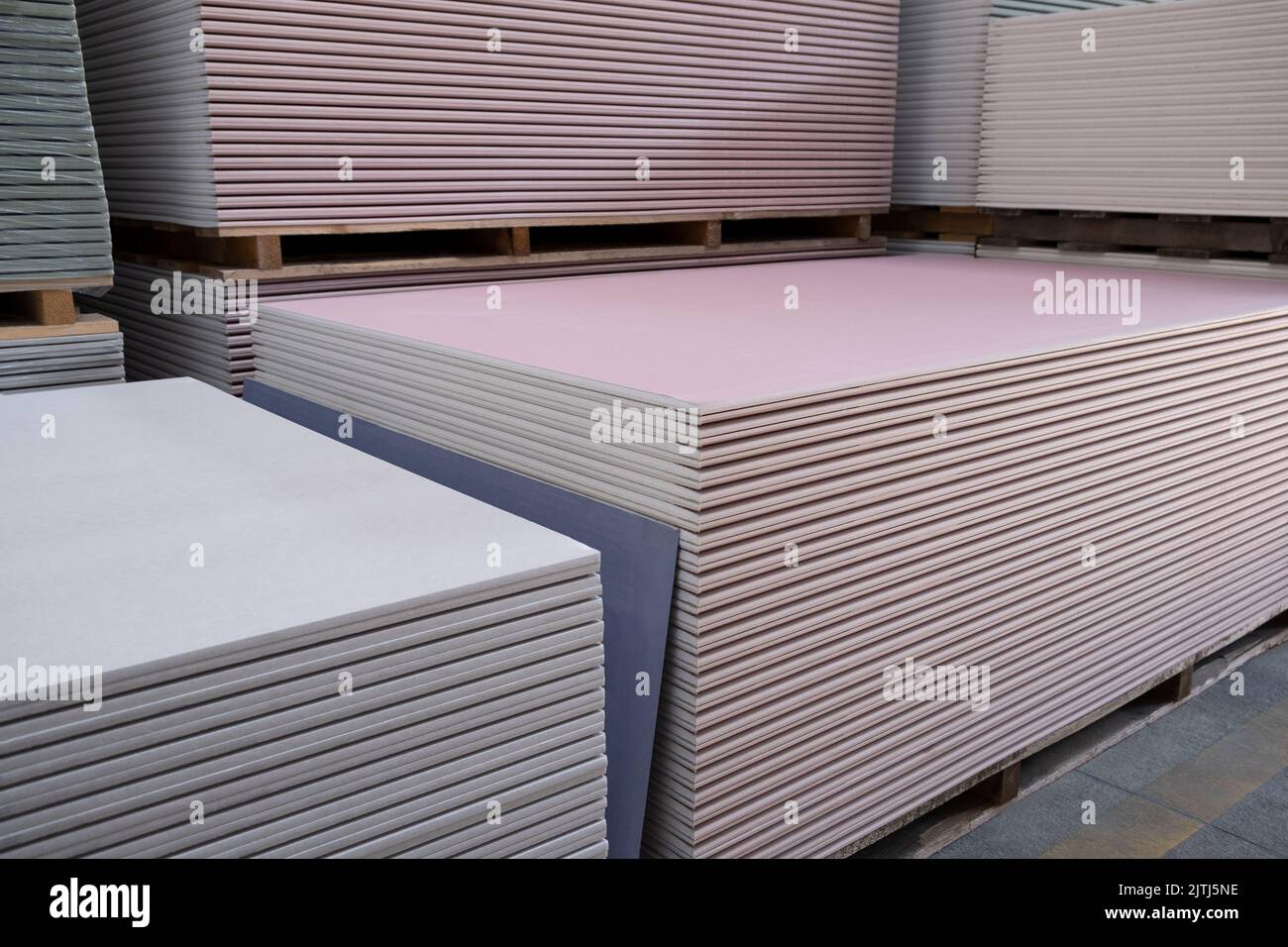 The stack of special gypsum plasterboard board with enhanced sound ...