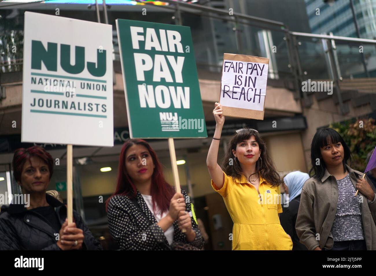 Members of the National Union of Journalists on the picket line outside ...