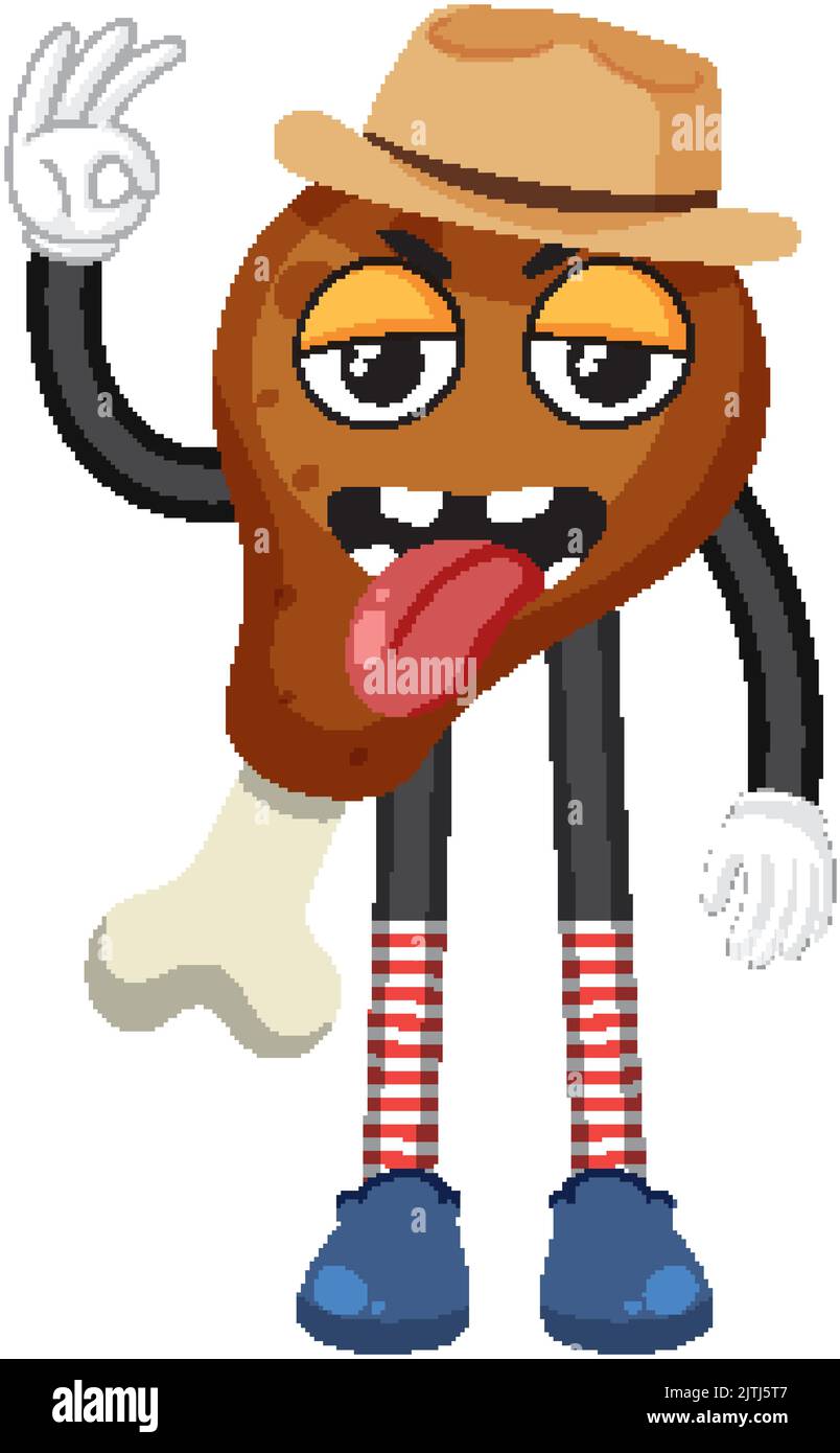 Chicken food with facial expression illustration Stock Vector Image ...