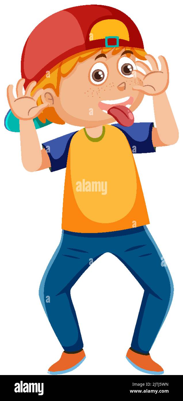 Naughty playful boy cartoon character illustration Stock Vector Image ...