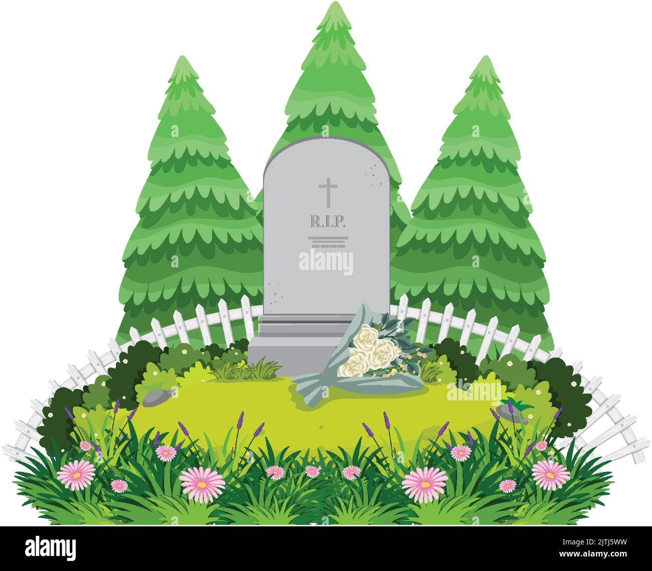 Flowers plants cemetery cemetery Stock Vector Images - Alamy