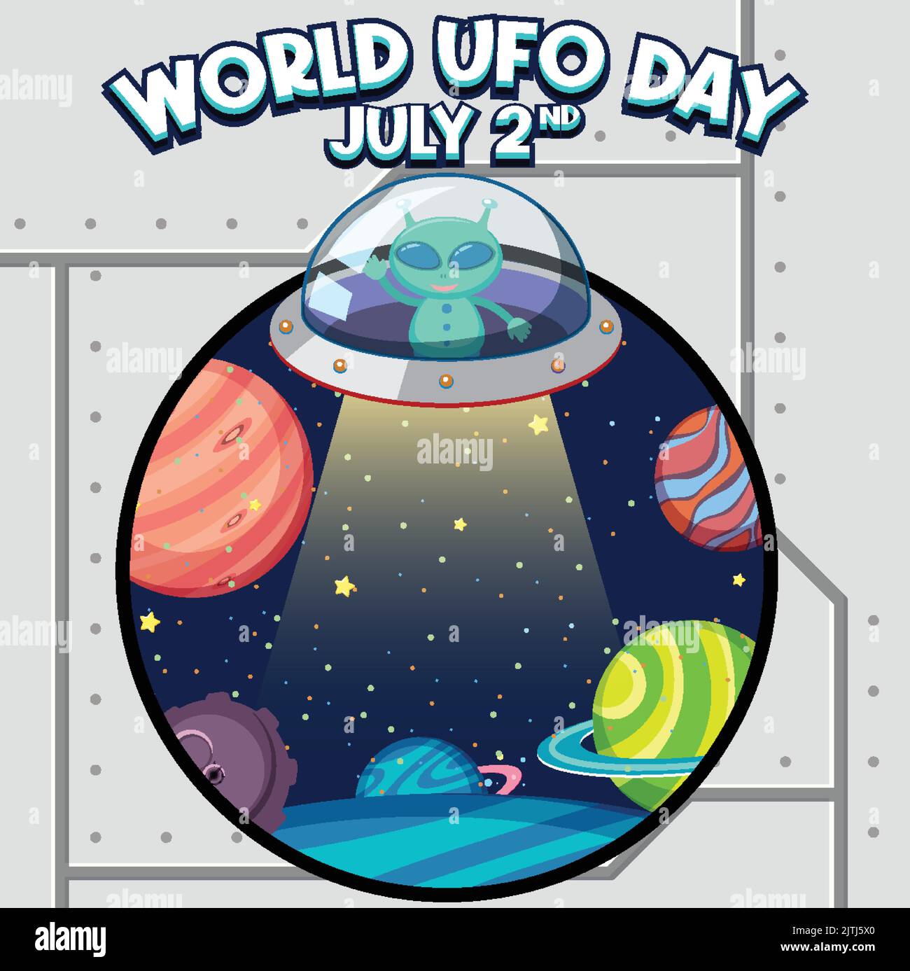 World UFO Day Poster Design illustration Stock Vector Image & Art - Alamy