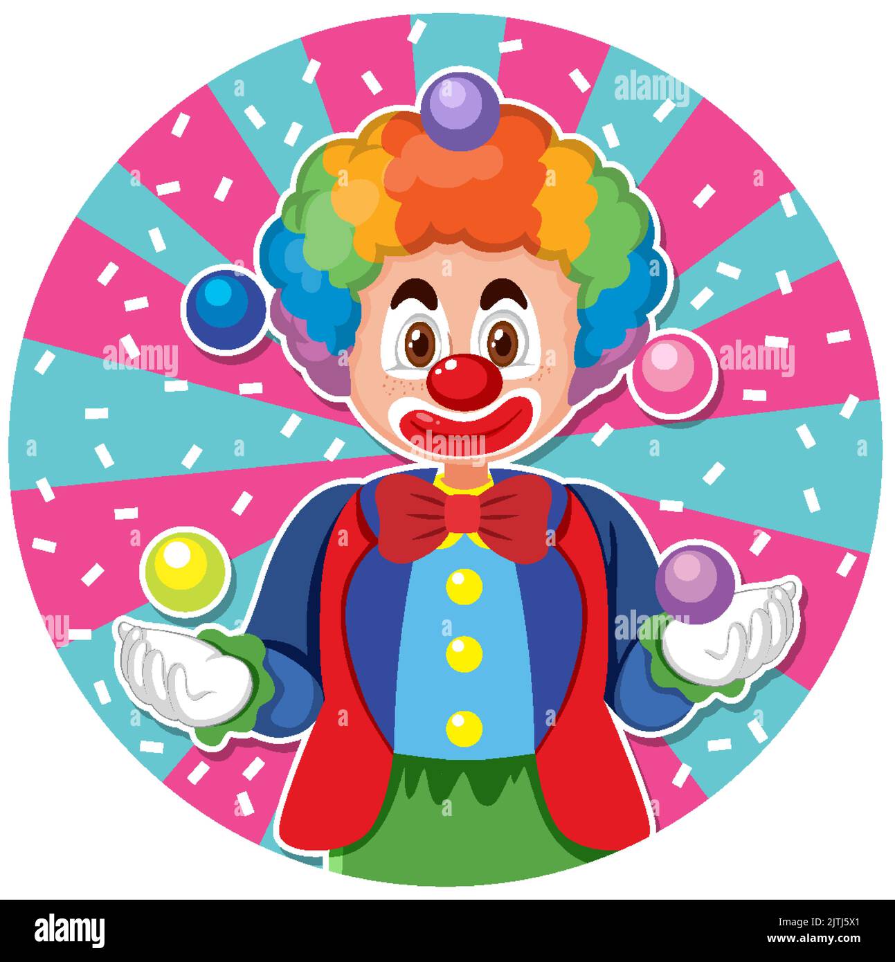 Circus clown icon on white background illustration Stock Vector Image ...
