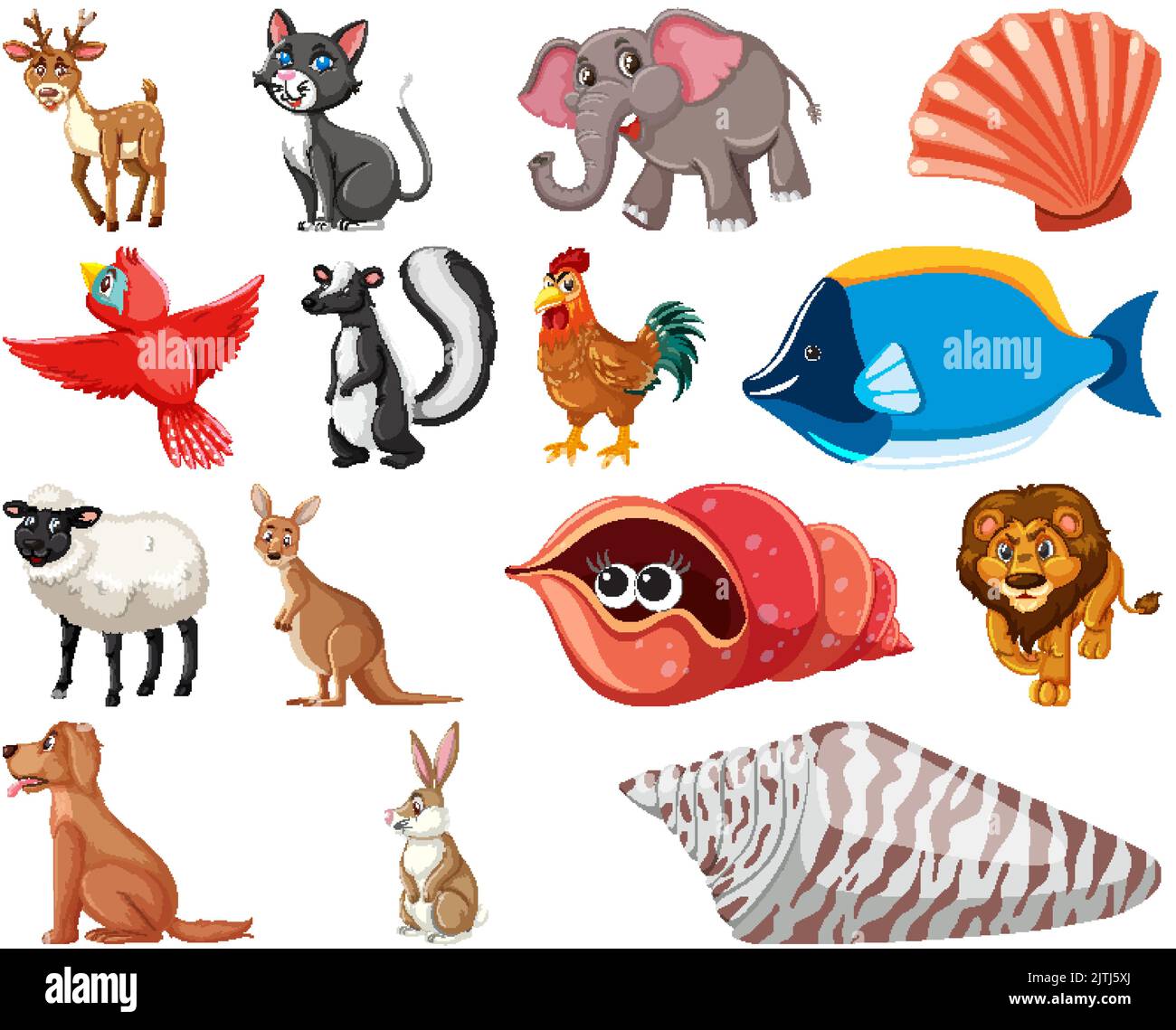 Set of various animals cartoon illustration Stock Vector Image & Art ...