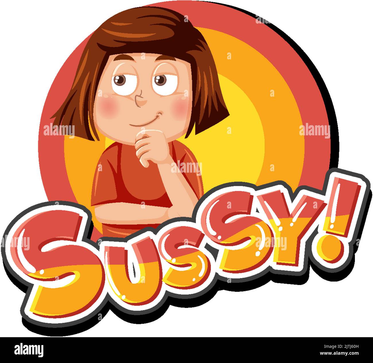 Playful cartoon character with word expression illustration Stock ...