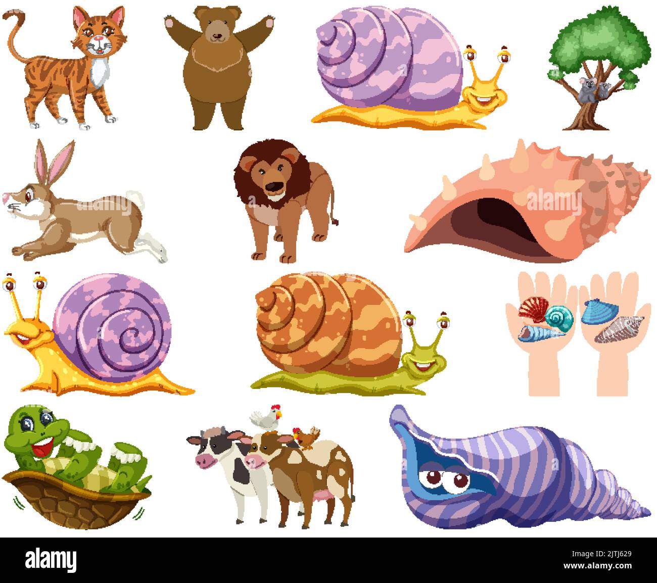 Set of various animals cartoon illustration Stock Vector Image & Art ...