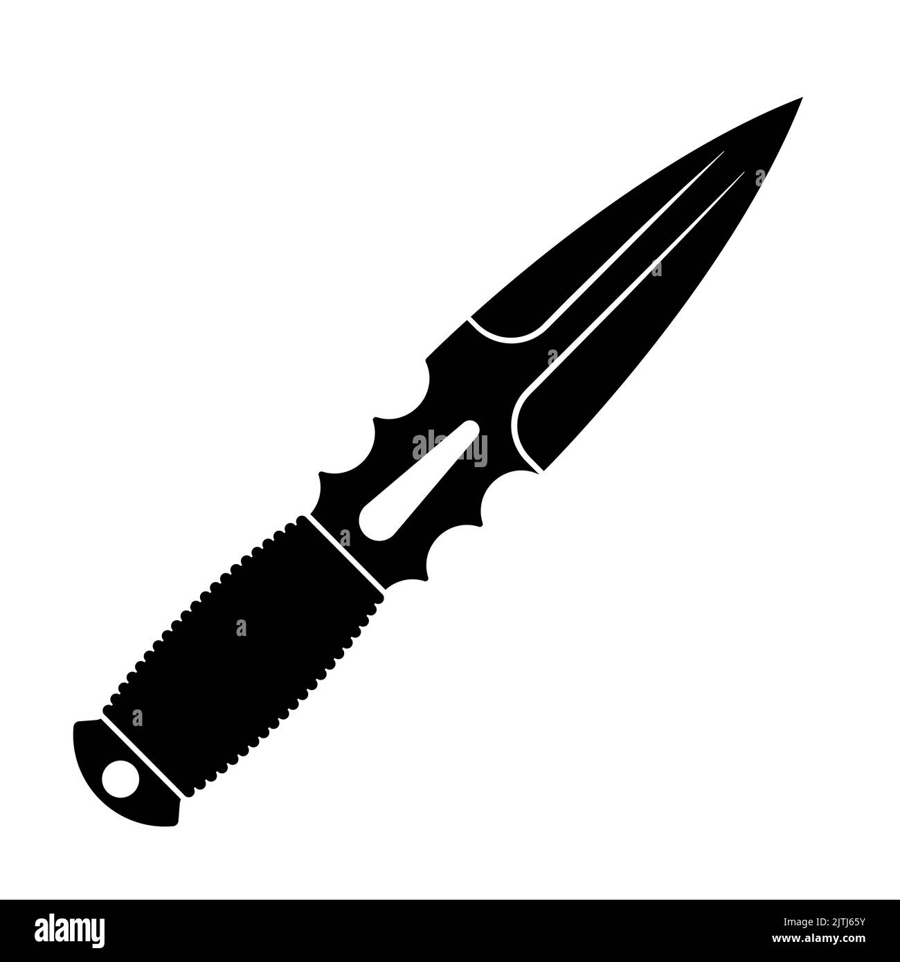 Hunting knife icon. Black knife icon isolated on white background ...
