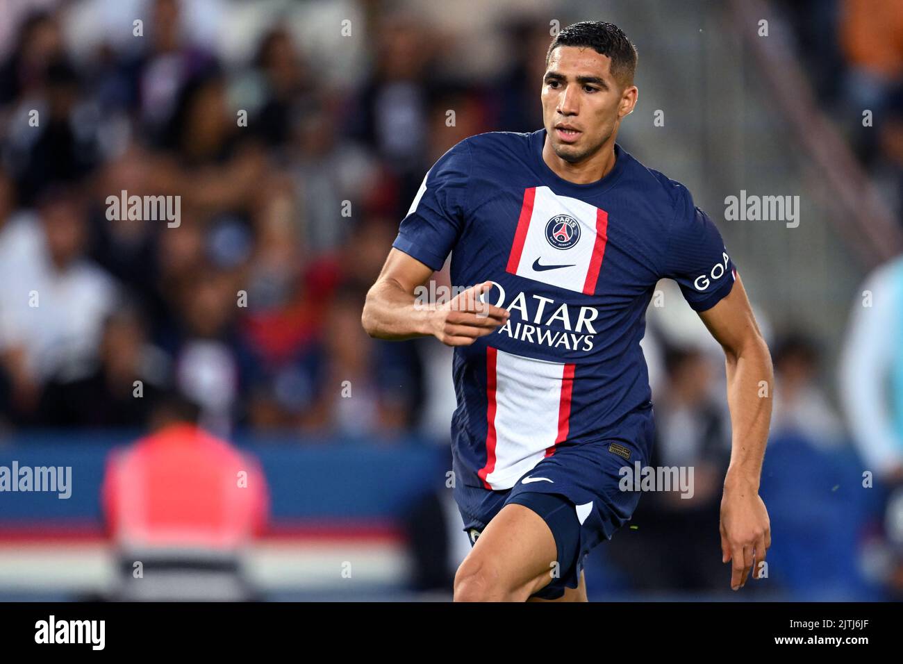 PARIS - Achraf Hakimi of Paris Saint-Germain during the French Ligue 1 ...