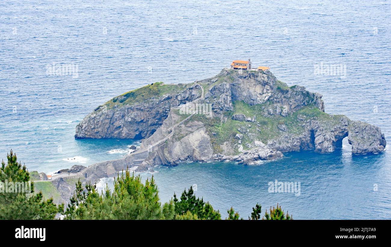 Rock of Gaztelugatxe in Bermeo, Biscay, Basque Country, Spain, Europe ...