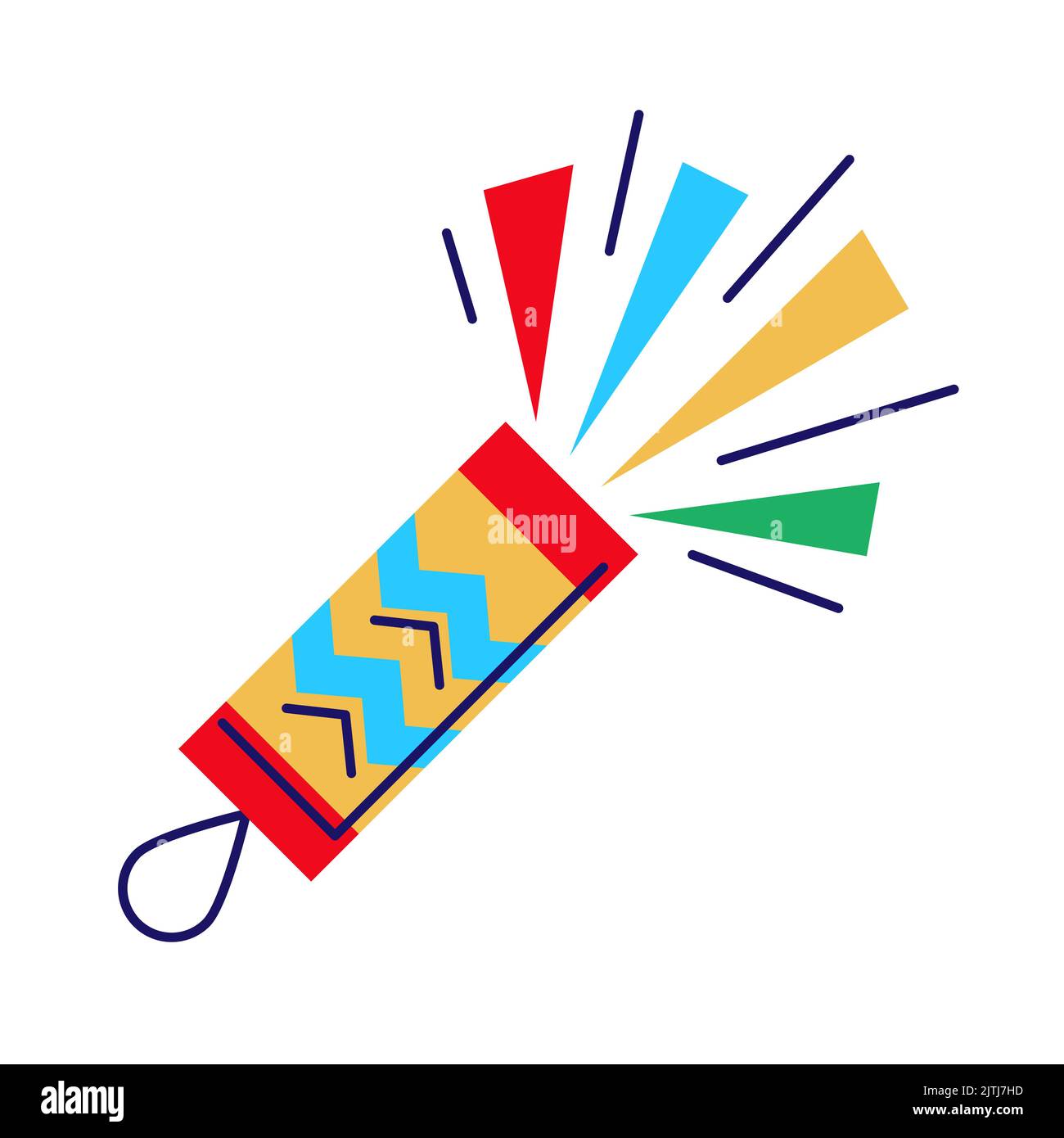 Illustration of Christmas party cracker. Happy New Year decoration ...