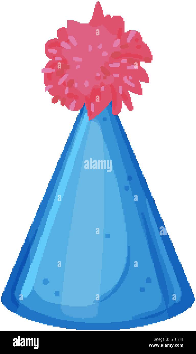 happy party hat cartoon vector illustration Stock Vector Image & Art ...