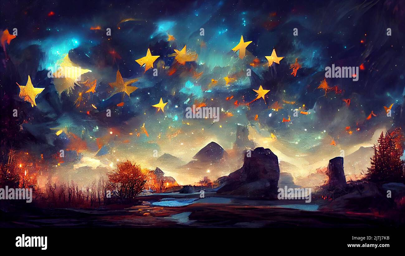 Dreamy starry sky water background hi-res stock photography and images ...
