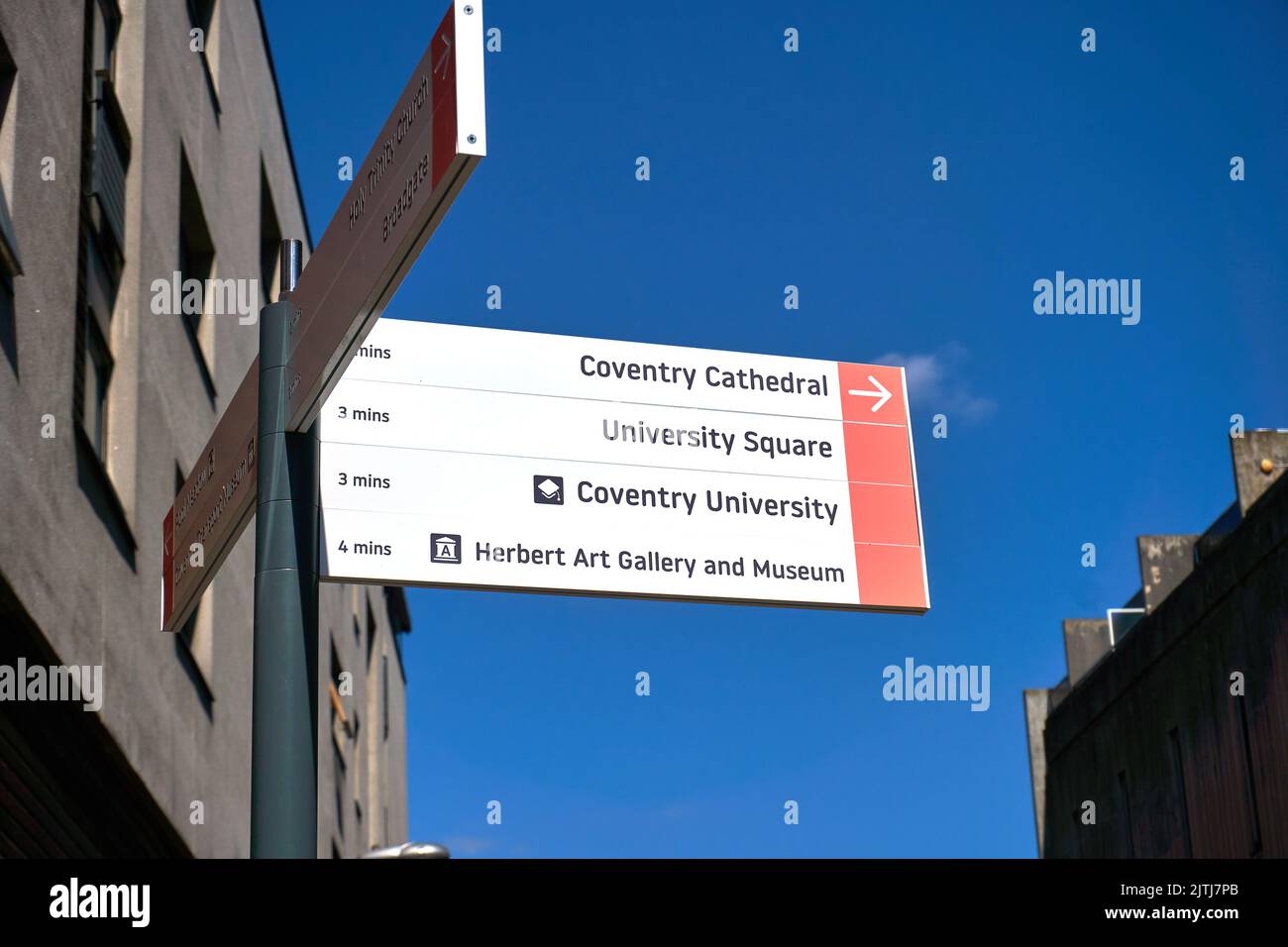 Tourist sign post in Coventry city center, UK Stock Photo - Alamy