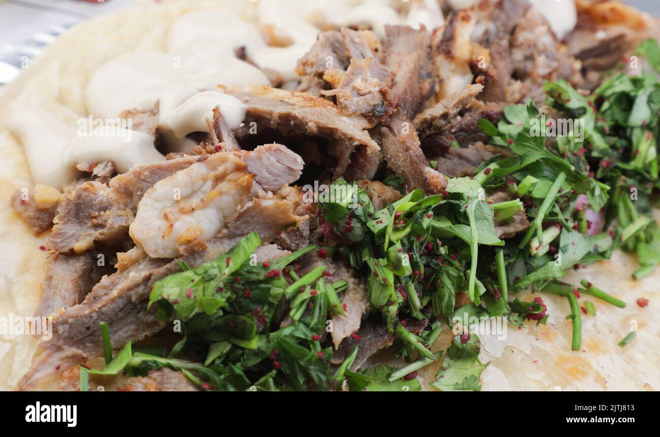 Arabic Chicken Shawarma Sandwich Recipe Stock Photo - Alamy