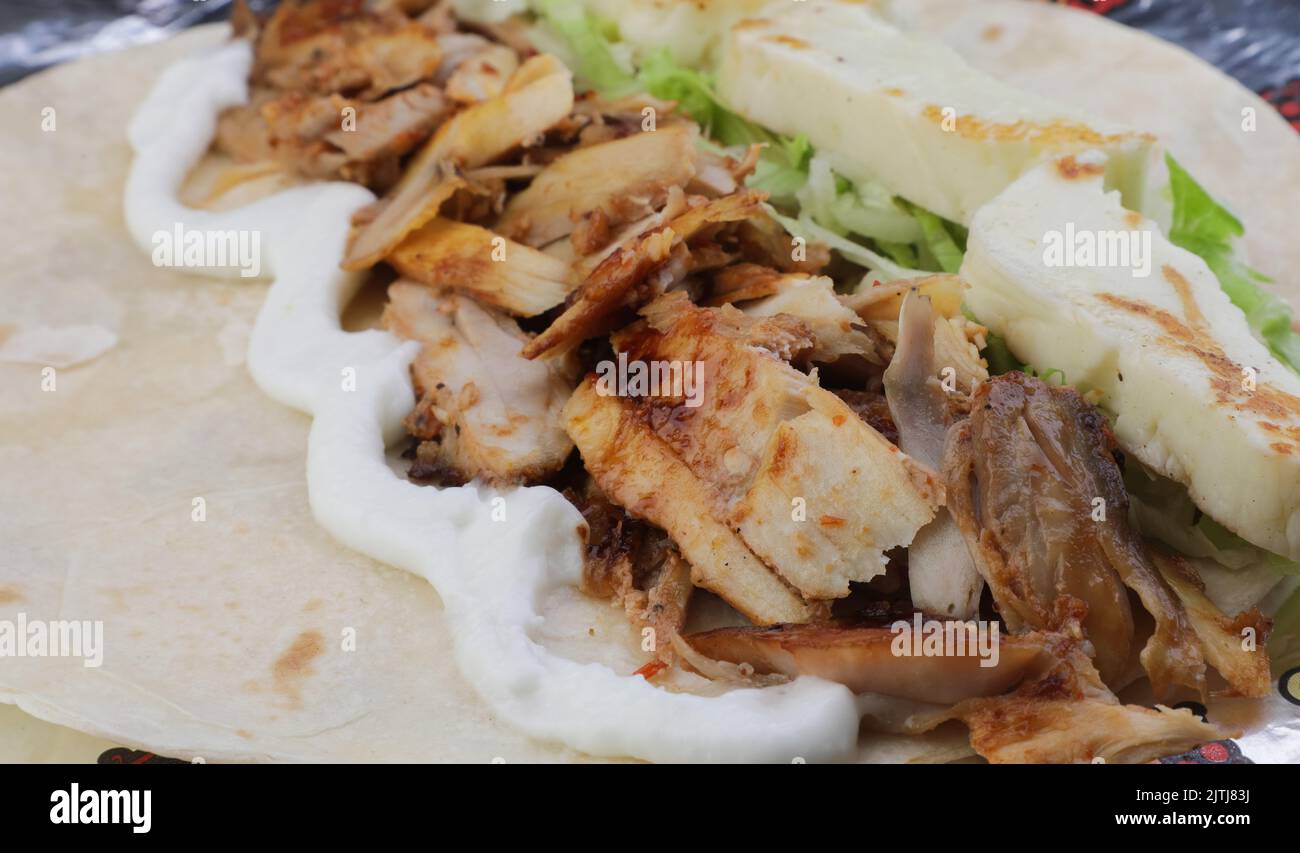 Arabic Chicken Shawarma Sandwich Recipe Stock Photo - Alamy