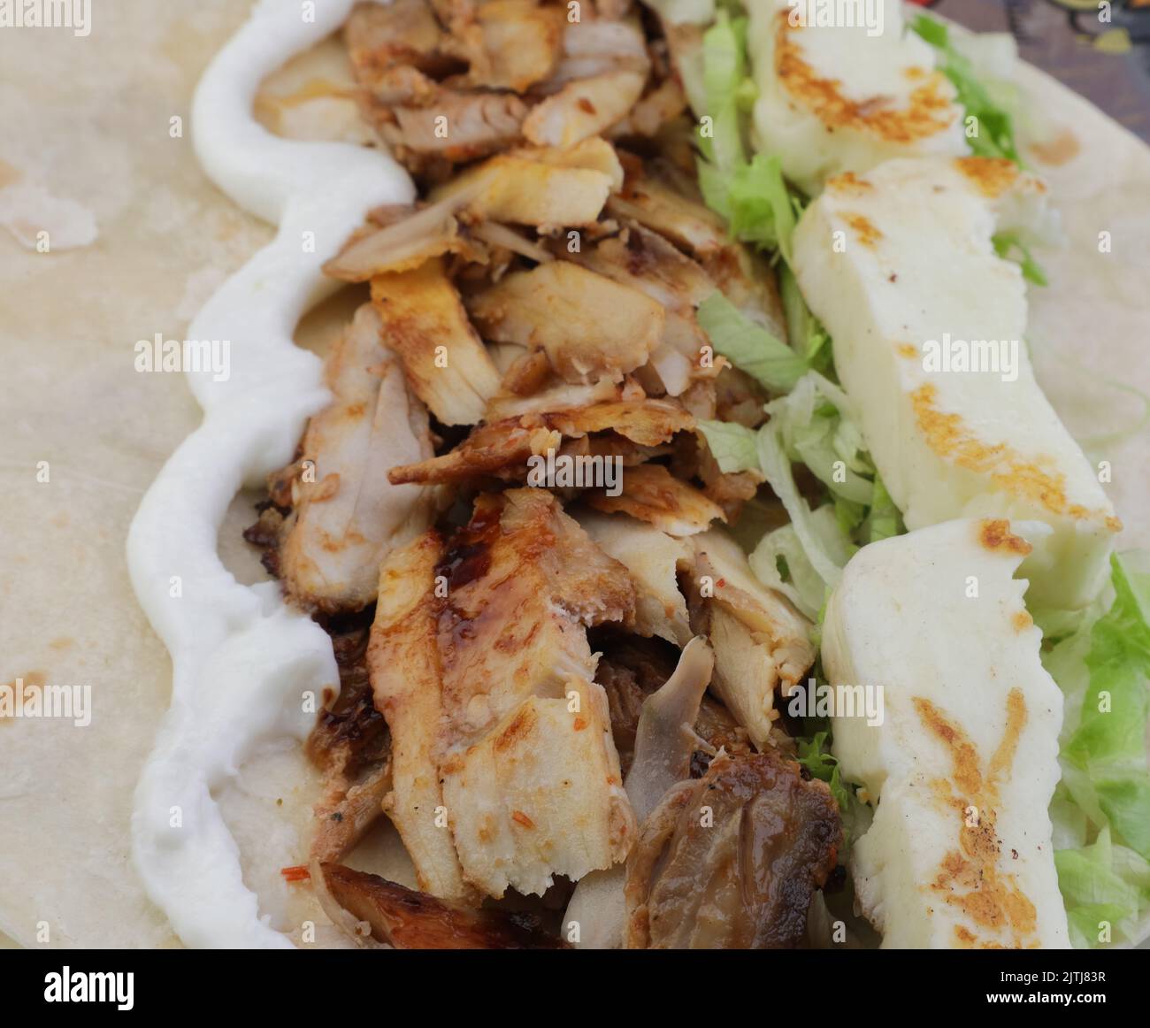 Arabic Chicken Shawarma Sandwich Recipe Stock Photo - Alamy
