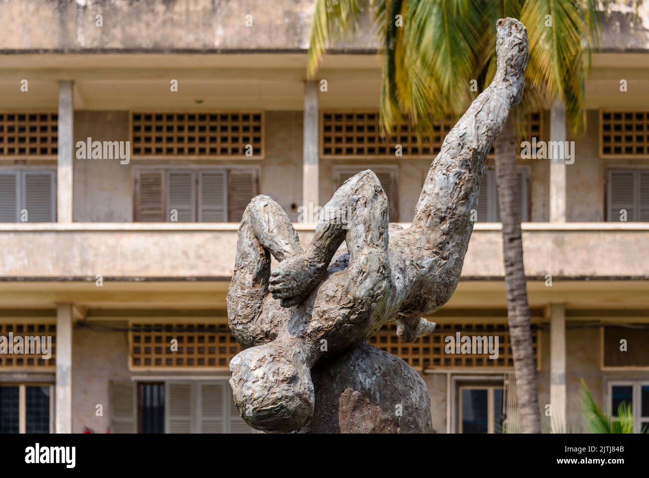 Bronze memorial statue at the Tuol Sleng Genocide Museum, Phnom Penh ...