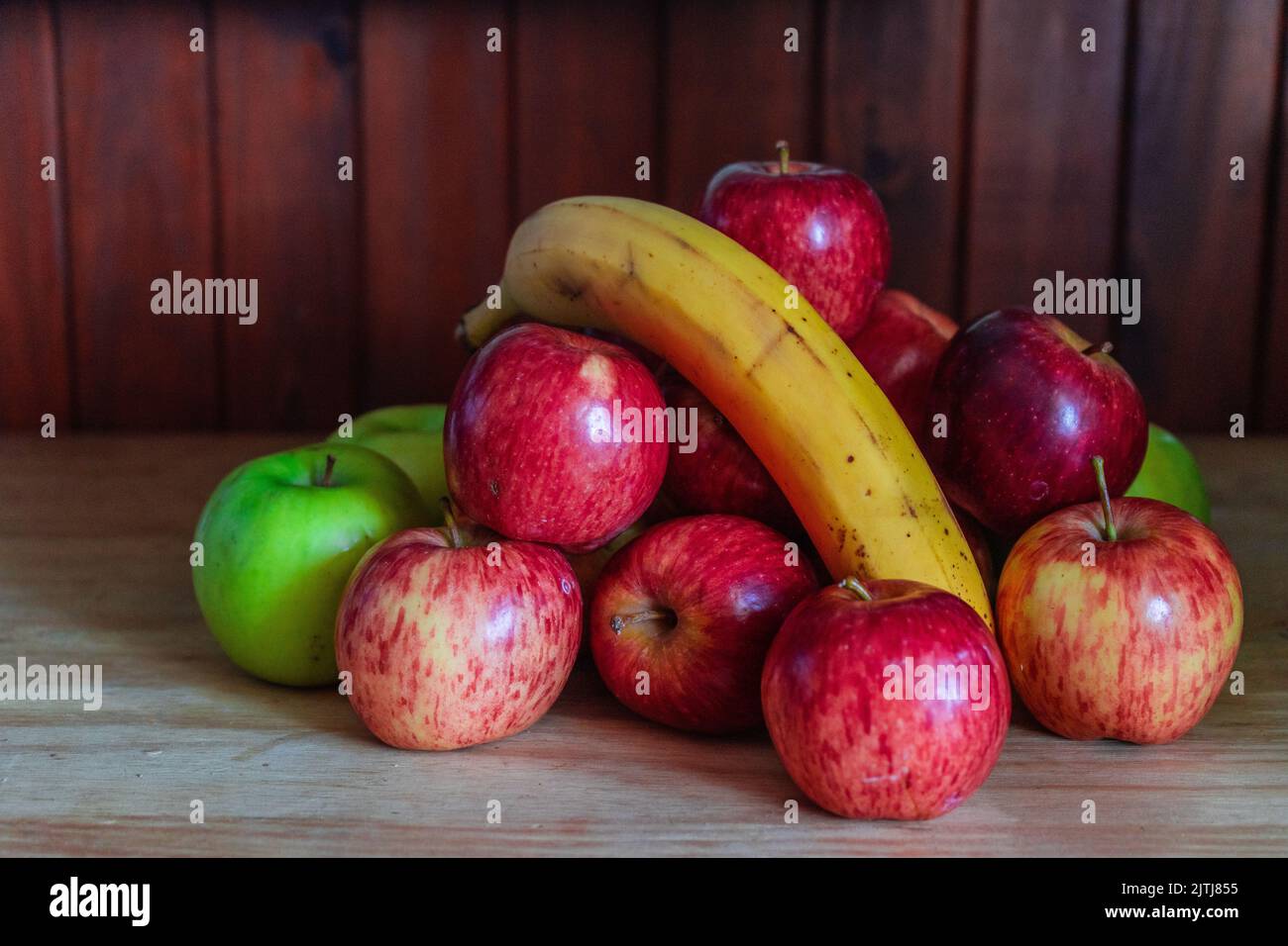 portraits of apples. concept of stacked fruits Stock Photo - Alamy