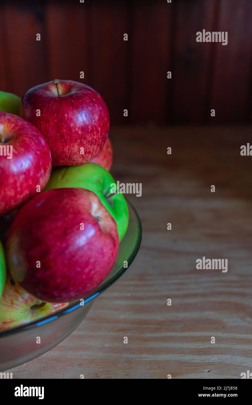 portraits of apples. concept of stacked fruits Stock Photo - Alamy