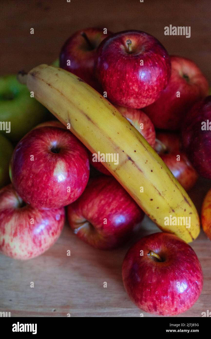 portraits of apples. concept of stacked fruits Stock Photo - Alamy