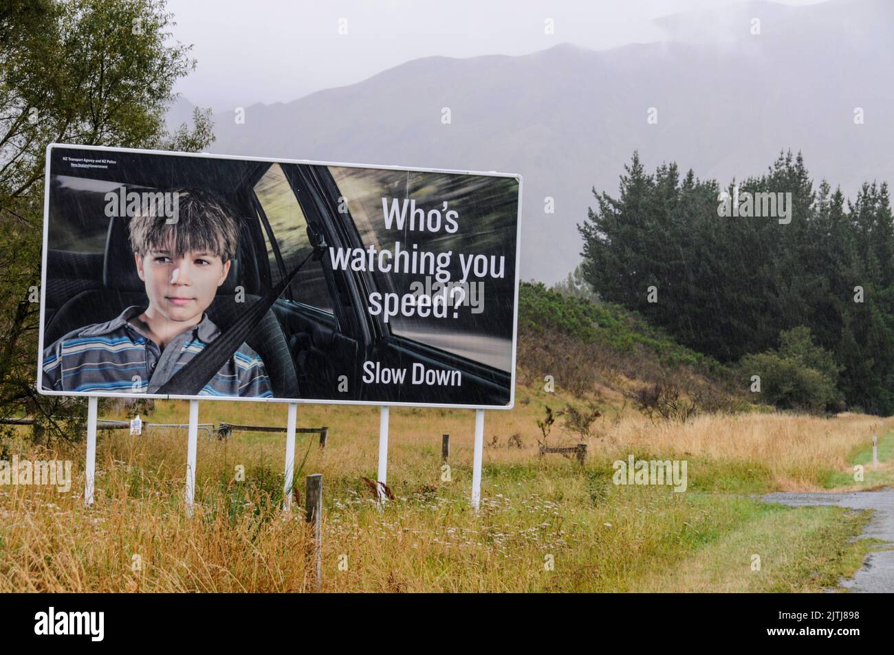 New Zealand road sign Stock Photo - Alamy