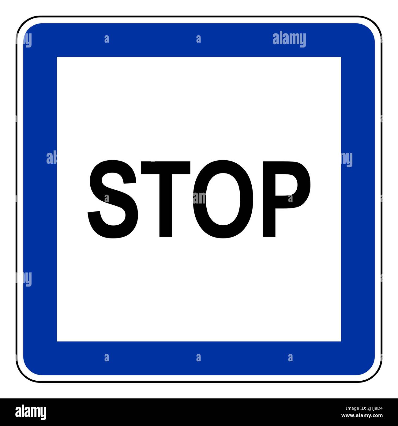 Stop and road sign Stock Photo - Alamy