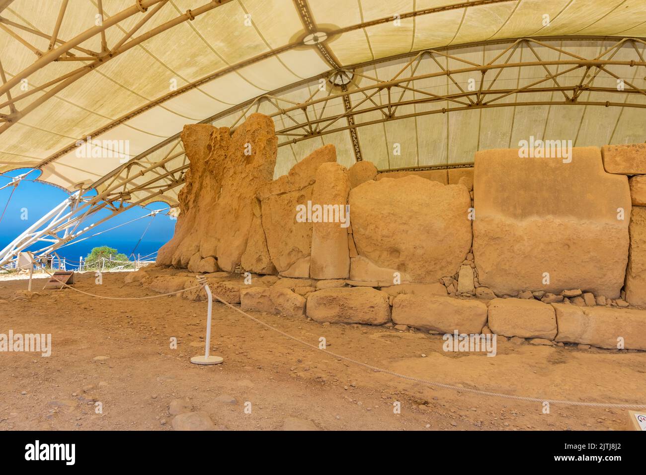 Megalithic ancient temple at the Hagar Qim Complex in Qrendi Malta ...